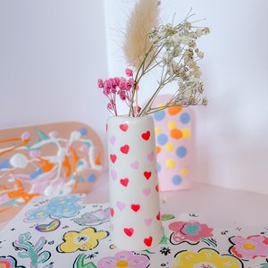Tiny Vase With Mini Hearts / Lovers Gift / Valentine's Day Gift ...