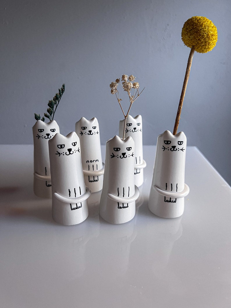 Cat Tiny Modern Vase / Tiny Mini Vase / Cat Lover Gift / Mini - Etsy