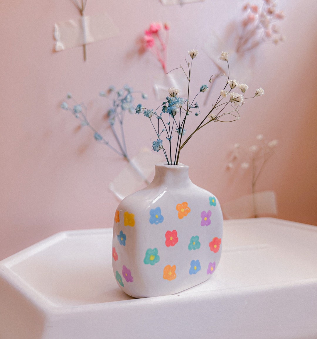 Flower Tiny Vase / Funky Retro Design / Mini Birthday Gift / Modern ...