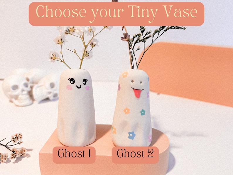 Ghost Tiny Vase / Handshaped Halloween Gift / Ghost Figurine ...