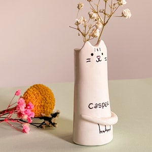 Personalized Cat TINY Vase / Personalized Cat Gift / Cat Mini Vase ...