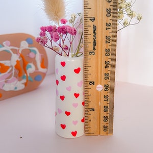 Tiny Vase With Mini Hearts / Lovers Gift / Valentine's Day Gift ...