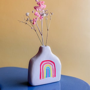 Rainbow Tiny Vase for Small Dried Flowers / Pride Gift / Colorful Vase ...