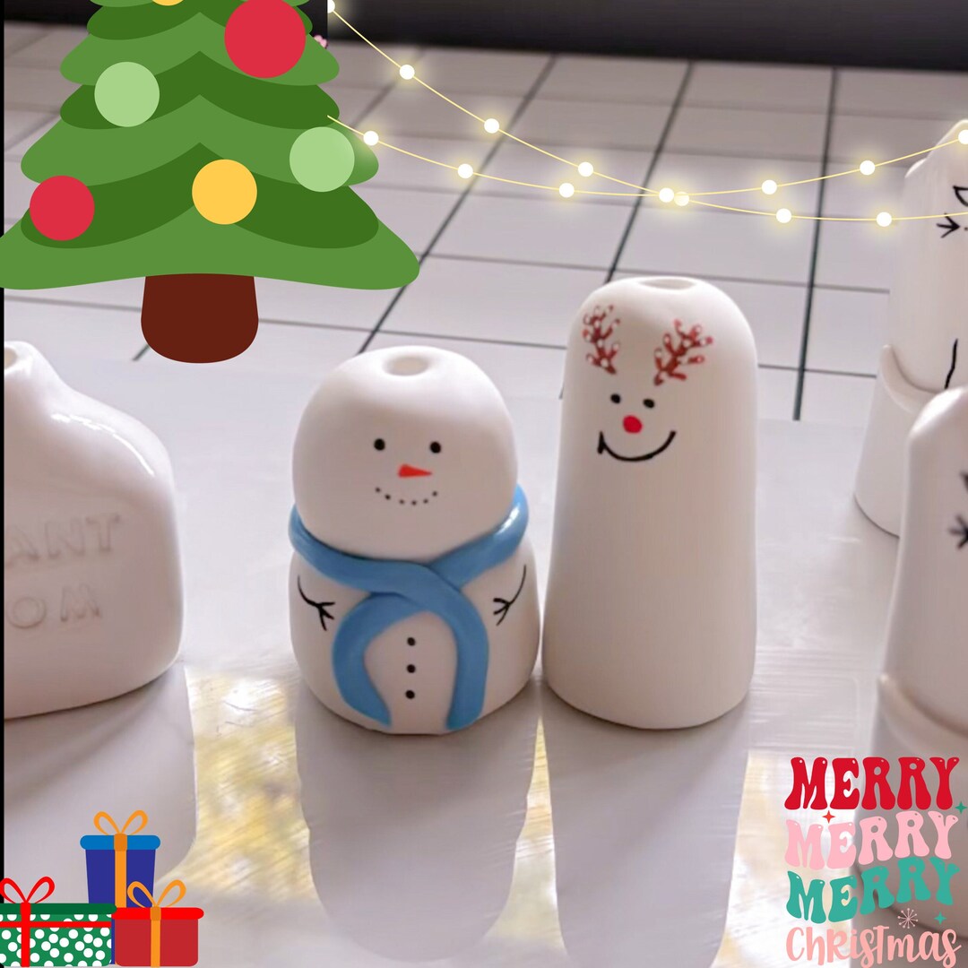 Christmas Tiny Vase / Mini Christmas Gift / Christmas Decoration / Deer ...