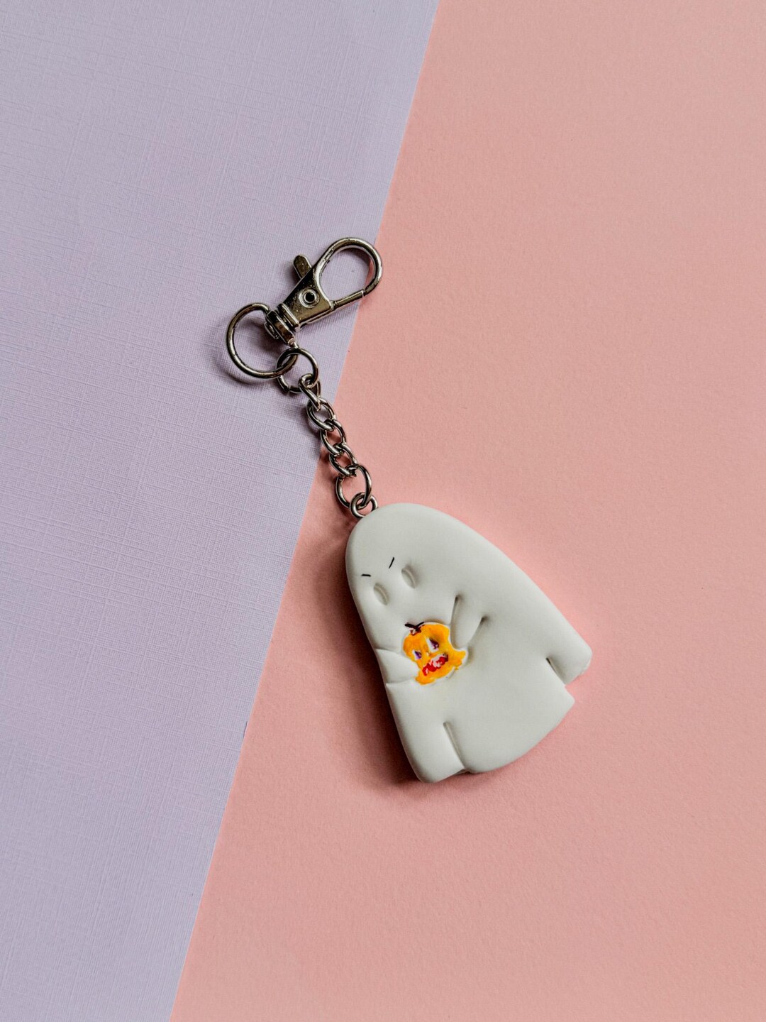 Handpainted Ghost Keychain, Halloween Keychains, Halloween Gift, Ghost ...