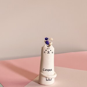 Personalized Cat TINY Vase / Personalized Cat Gift / Cat Mini Vase ...