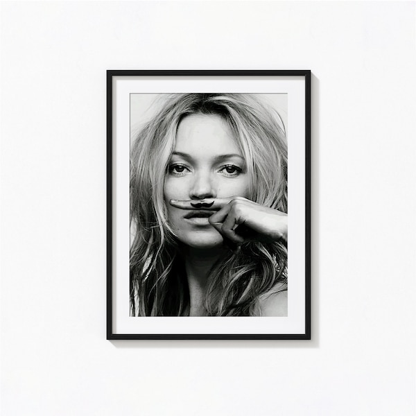 Kate Moss Poster Moustache - Etsy