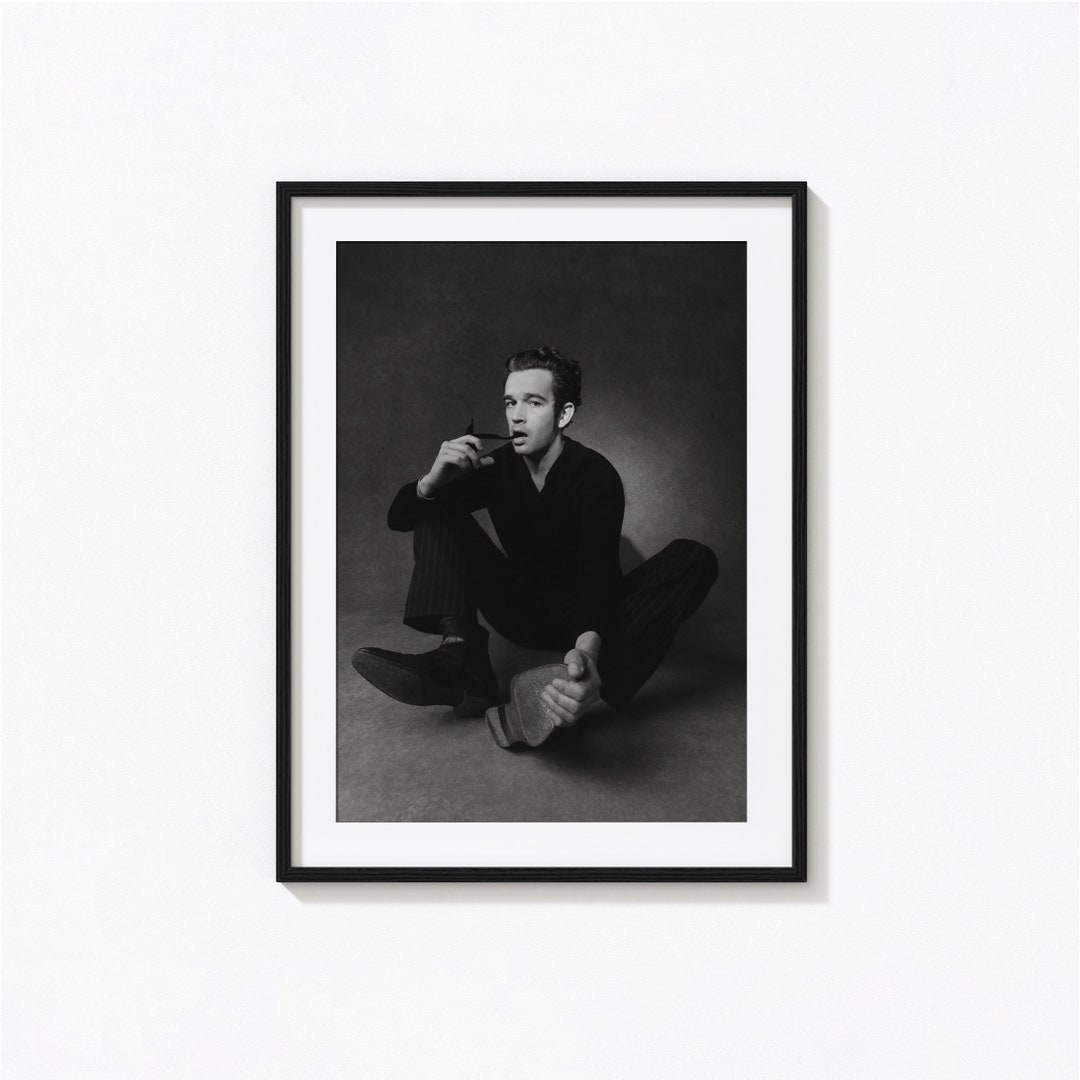 Matty Healy Print, the 1975 Music Poster, Bar Cart Art Black and White ...