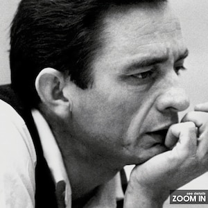 Johnny Cash Cigarette Poster, Music Black and White Wall Art, Vintage ...