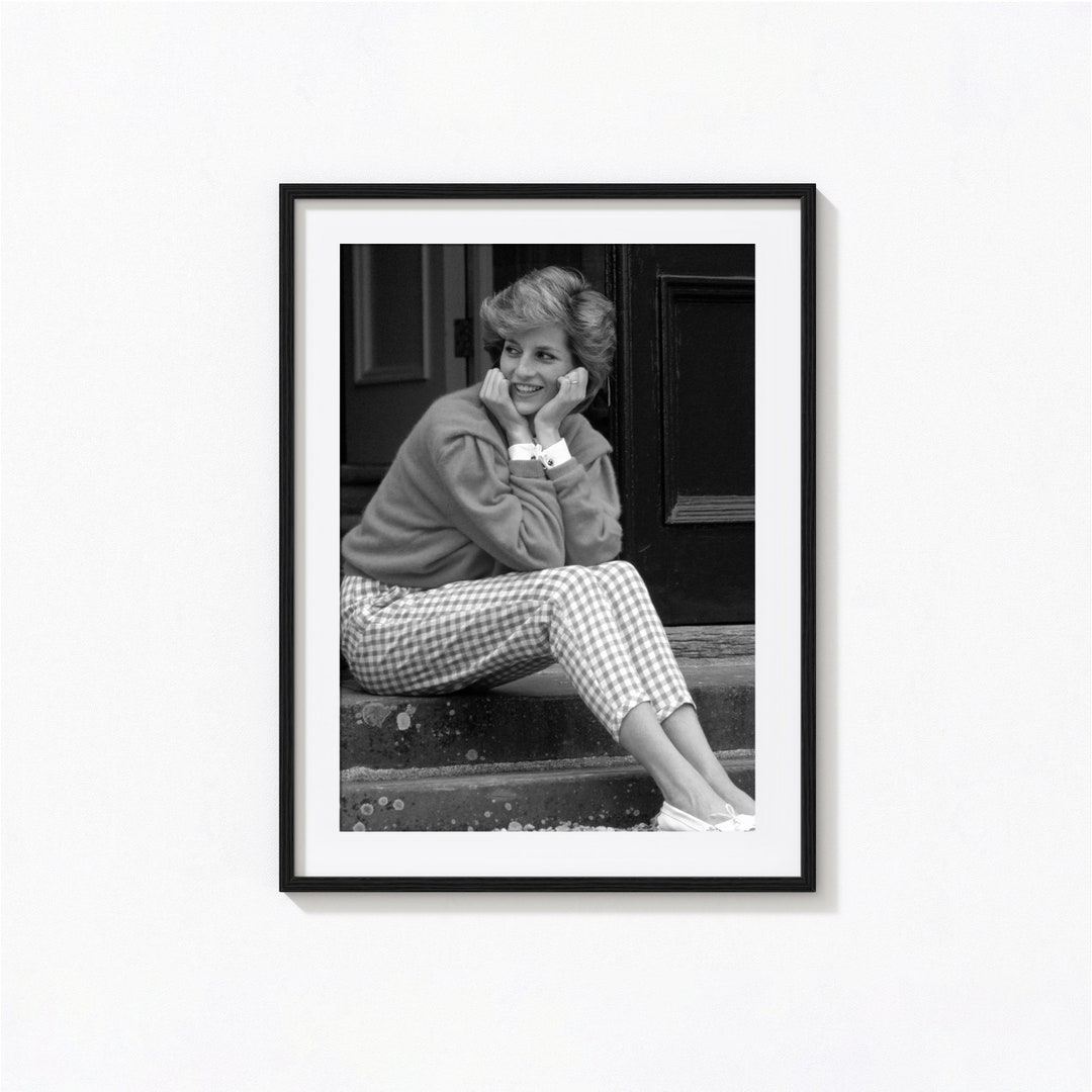 Princess Diana Print, Princess Diana Iconic Print, Black and White Wall ...
