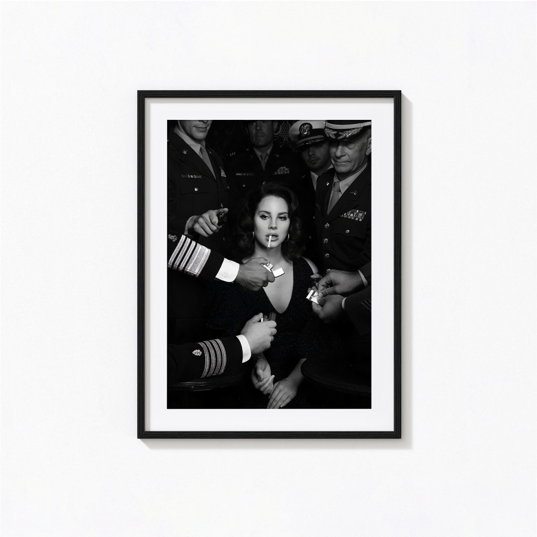 Buy Lana Del Rey Smoking Cigarette Print, Iconic Fashion, Black and ...