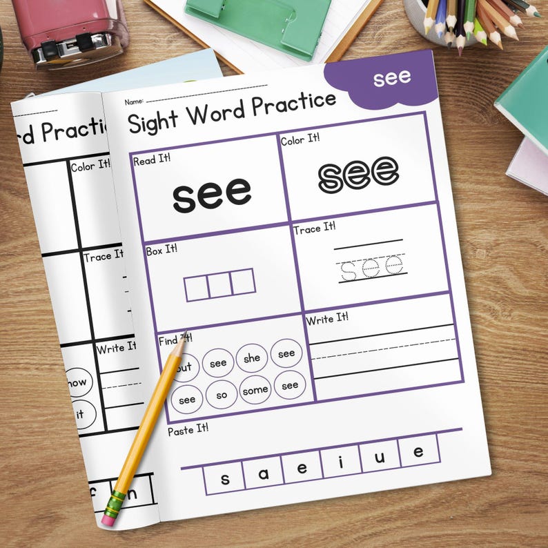 Sight Word Worksheets, Printable Kindergarten Learning, Early Reading ...
