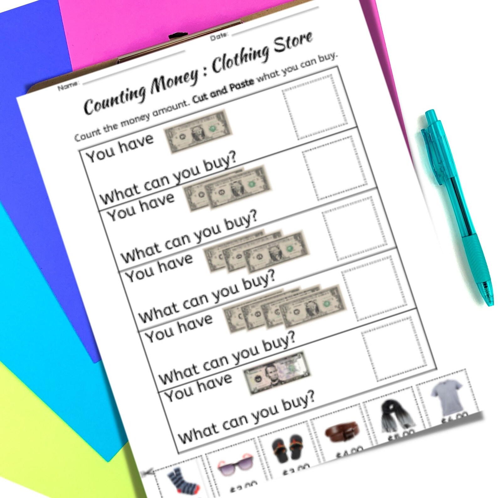 Counting Money: Clothing Store Life & Work Skills Digital and Print ...