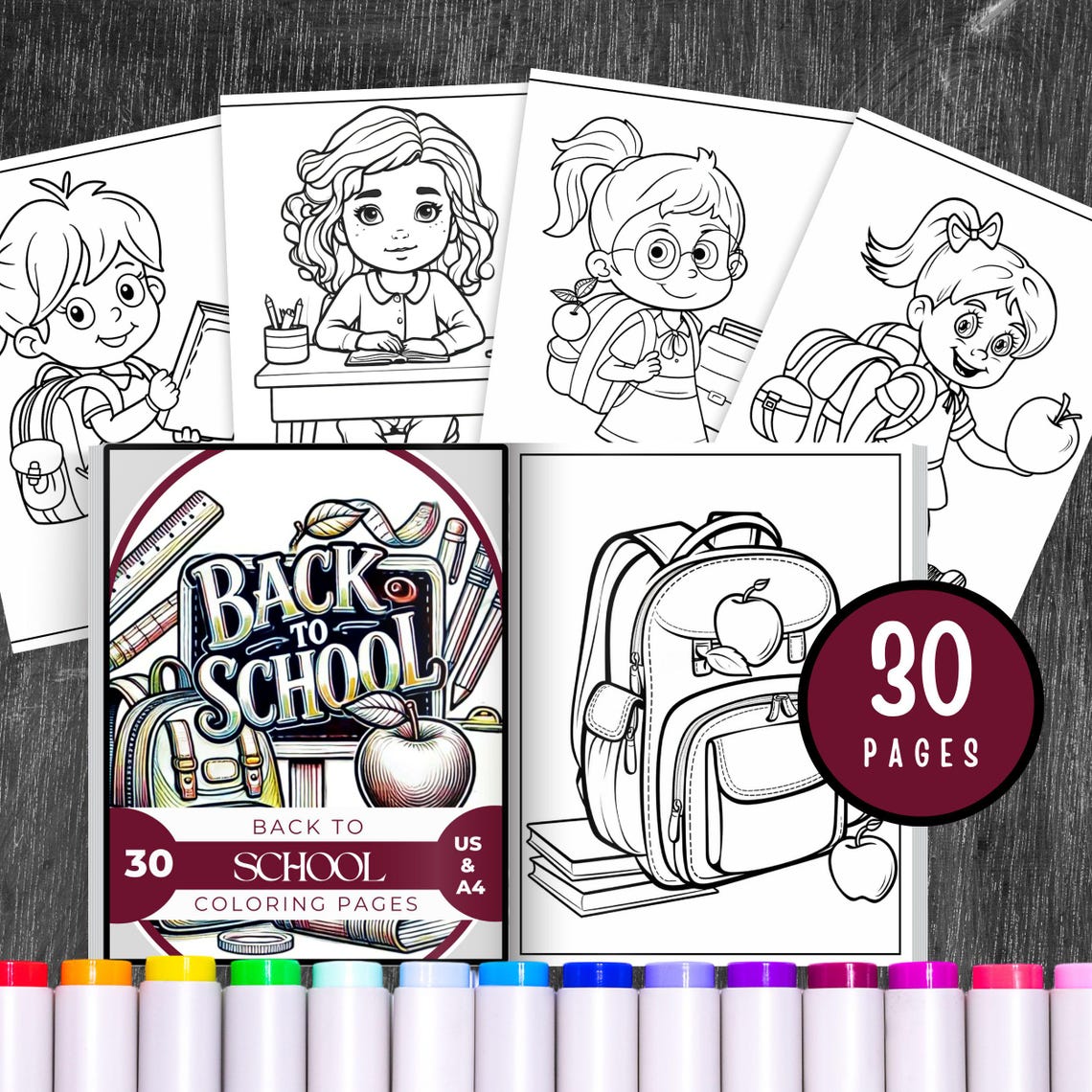 Back to School Coloring Pages, Back to School Activity, Kids Coloring ...