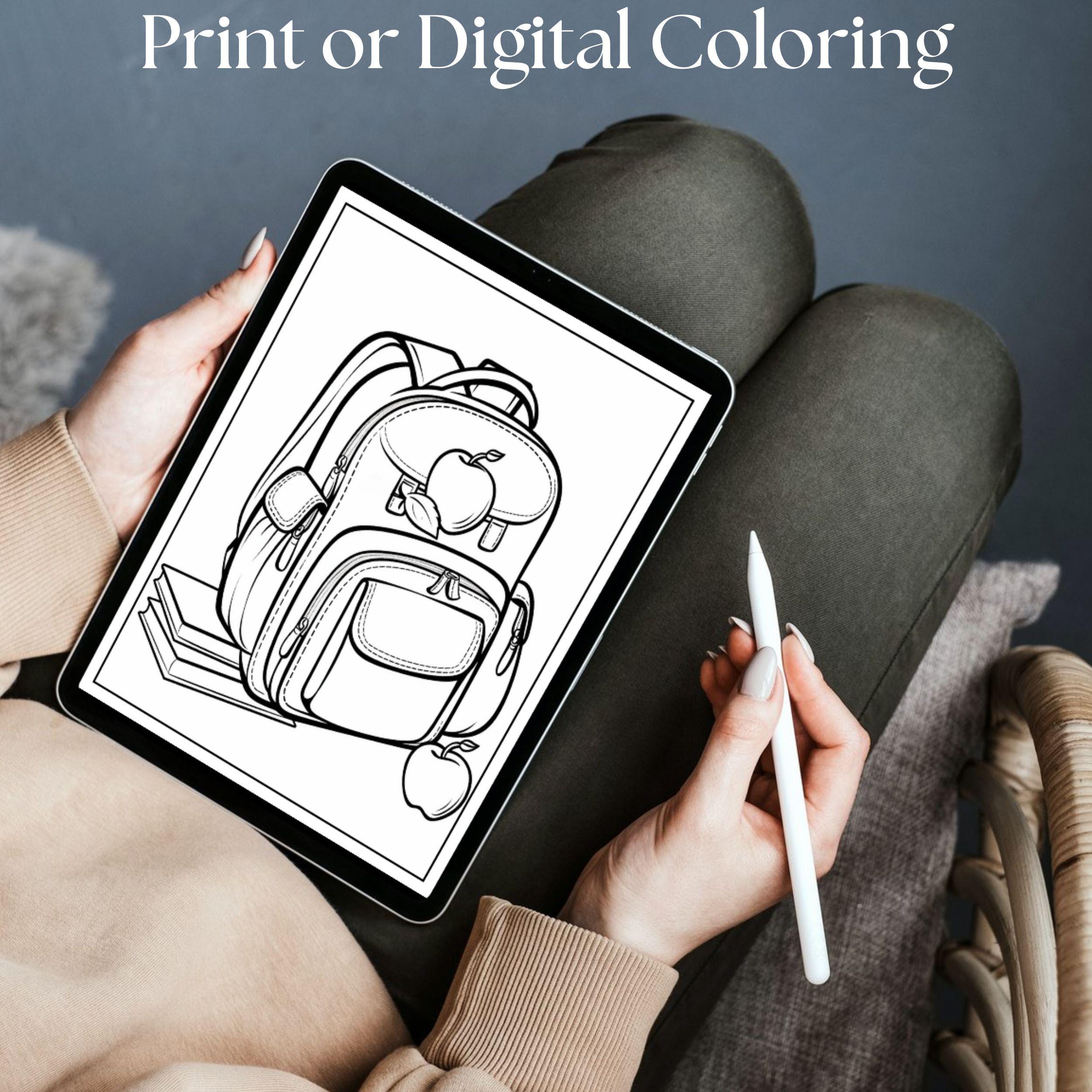 Back to School Coloring Pages, Back to School Activity, Kids Coloring ...