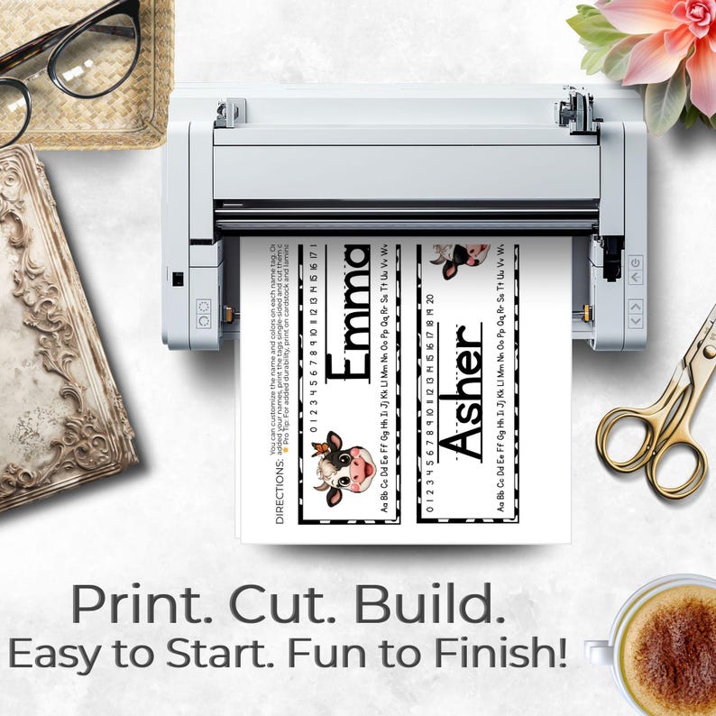 Cow Print Name Tags for Student Desks, Editable Desk Plate Styles ...