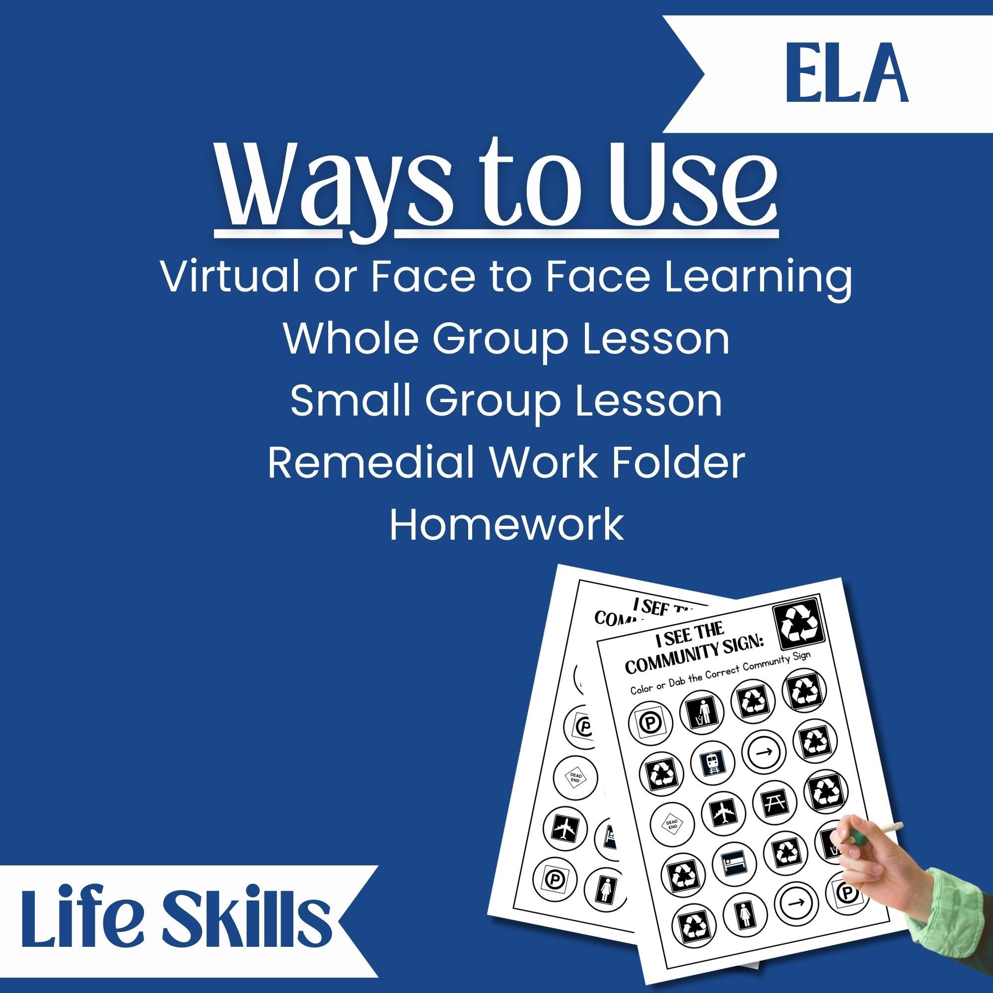 Community Sign Worksheets, Life Skills Worksheets, Kindergarten ...