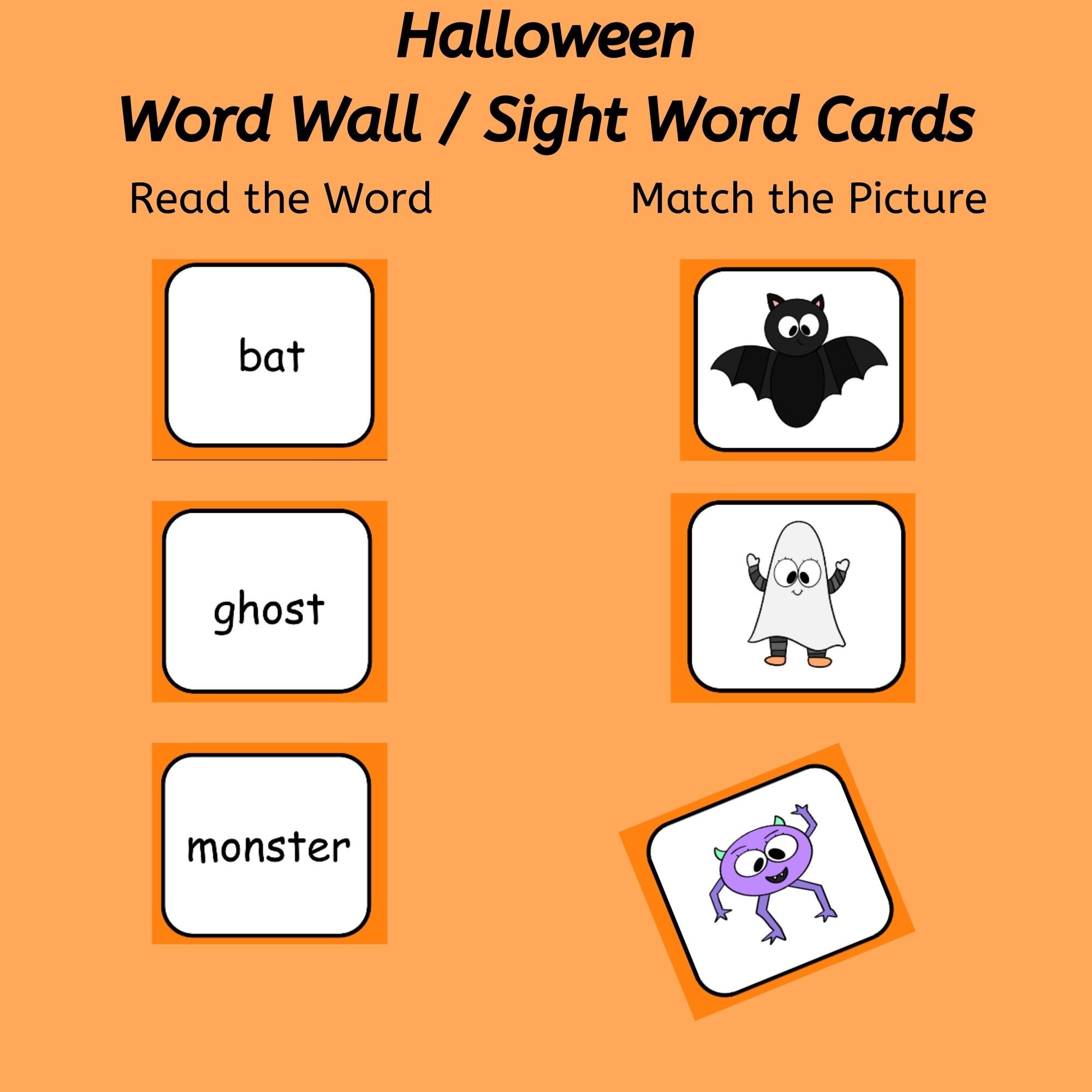 Halloween Sight Word Scramble Worksheets Flash Cards - Etsy