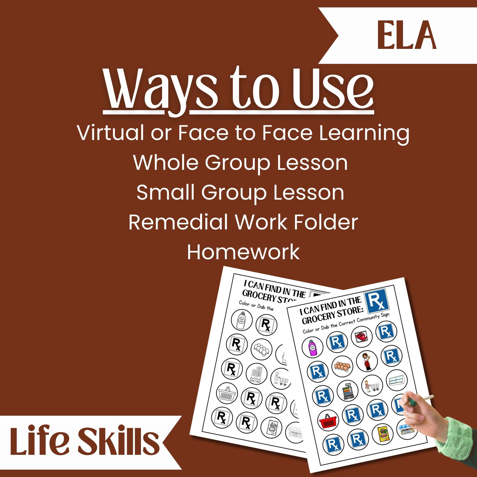 Special Education Worksheets for Community Skills, Printable PDF for ...
