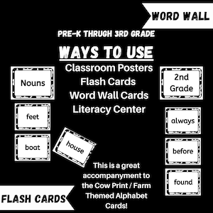 Cow Theme Word Wall | Classroom Display | Alphabet Word Wall ...