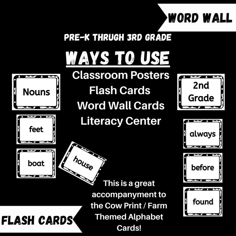 Cow Theme Word Wall | Classroom Display | Alphabet Word Wall ...