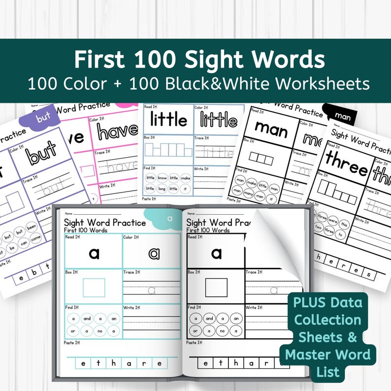 Sight Word Worksheets, Printable Kindergarten Learning, Early Reading ...