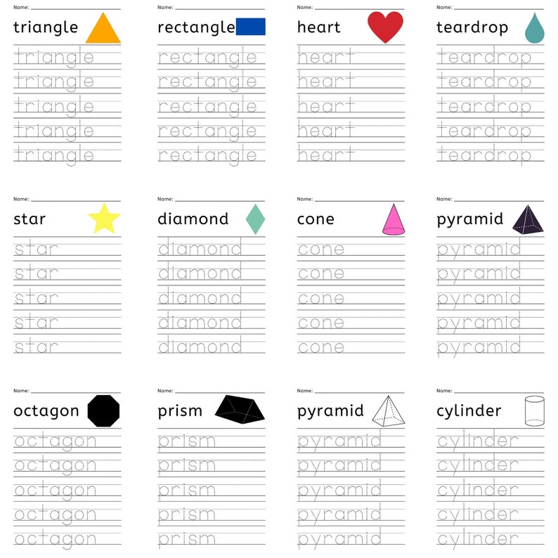 2D and 3D Shapes Worksheets for Kids, Printable Geometry Activities ...