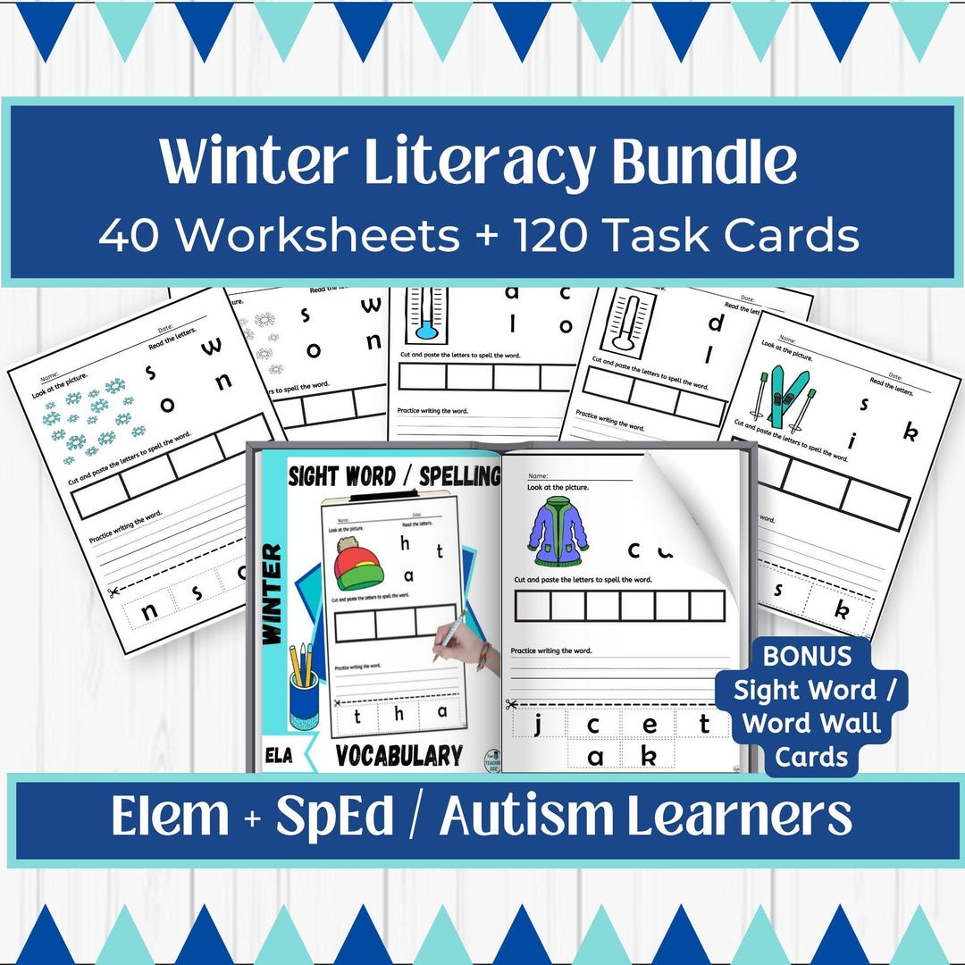 Winter Spelling Worksheets for K-3, Differentiated Learning Activities ...