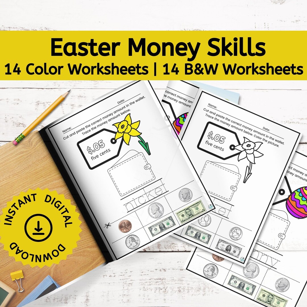 Easter Math Worksheets, Counting Money, Coins, US Currency Worksheets ...
