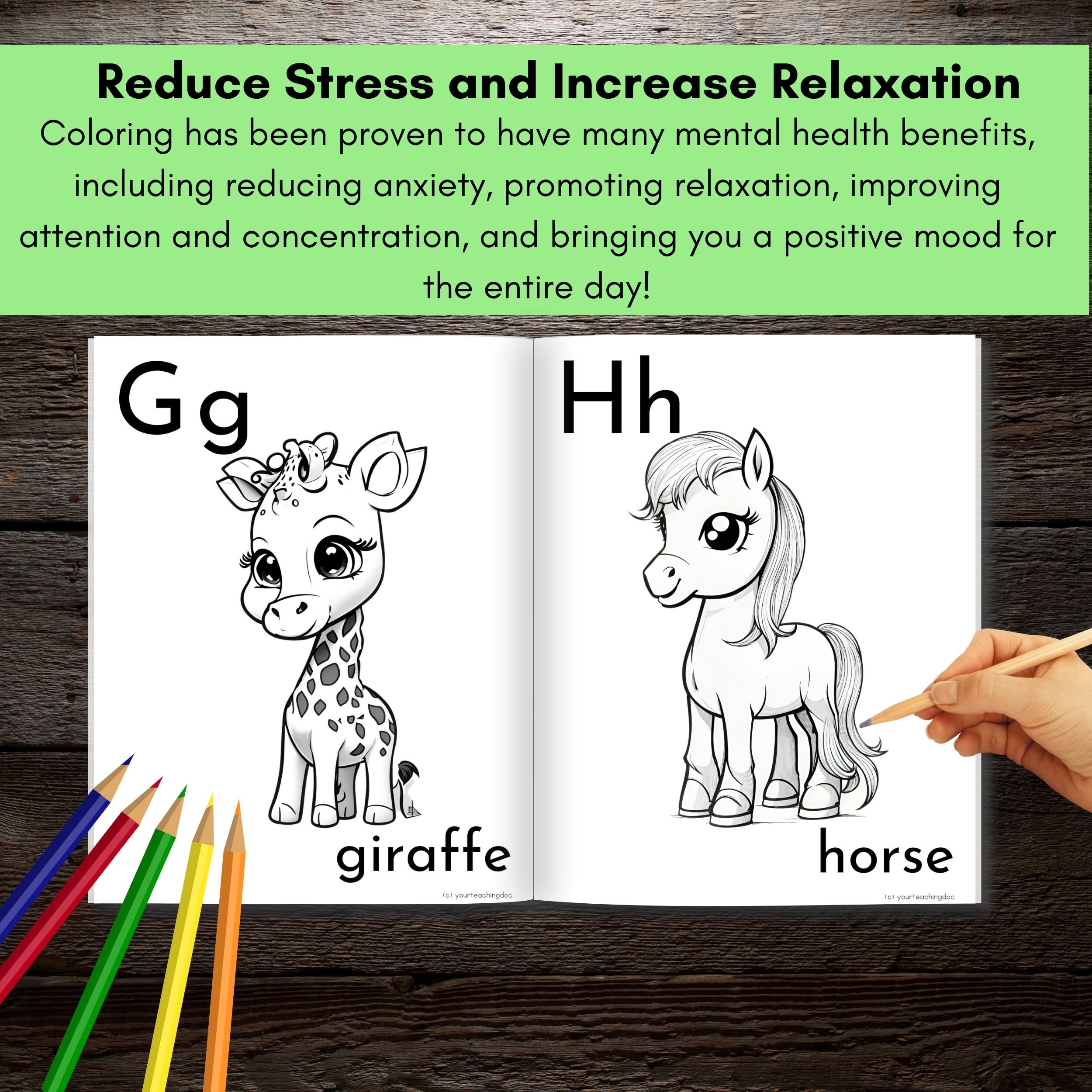 A-Z Animals Coloring Pages, Kids Coloring Book, Alphabet Page, ABC ...