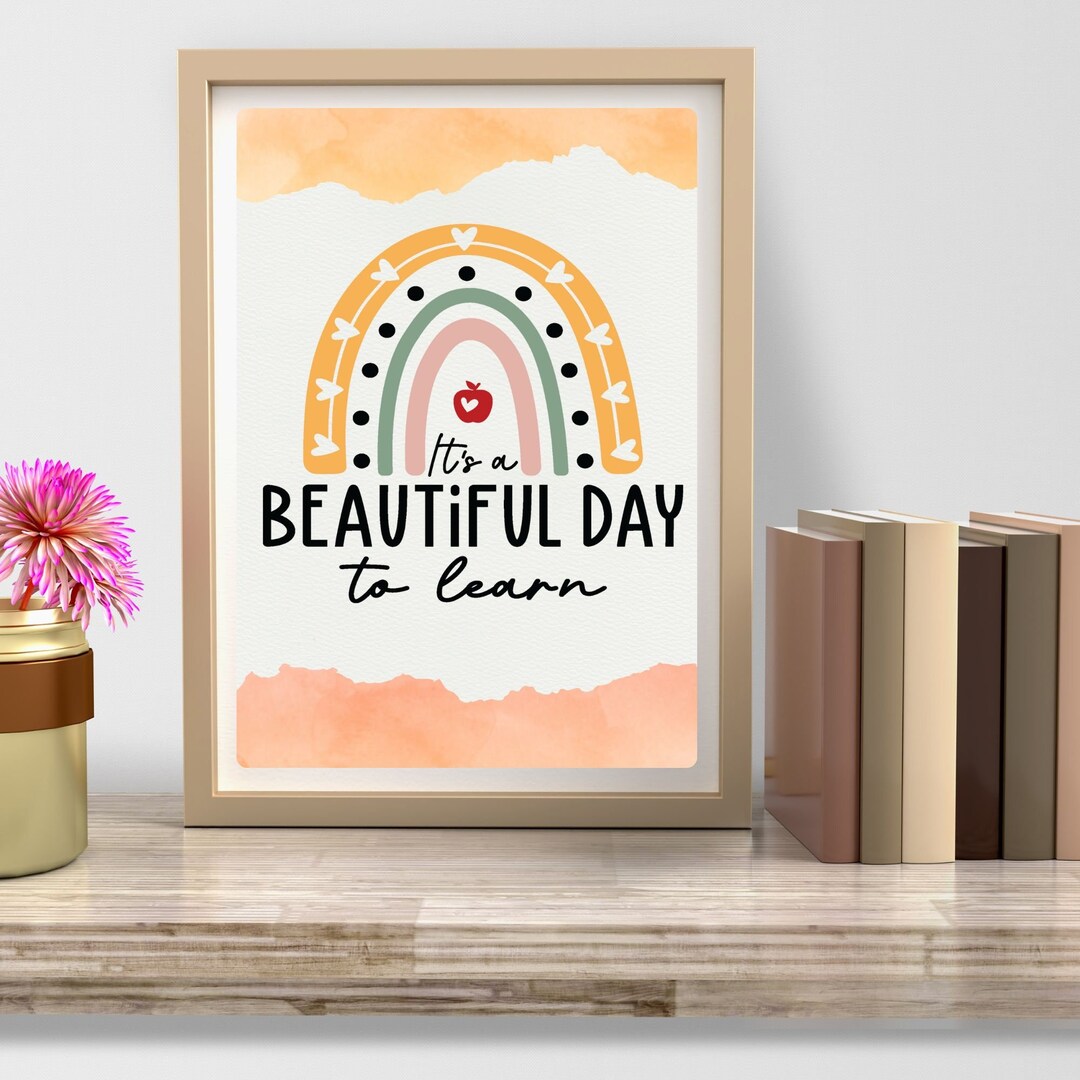 Boho Teacher Inspirational Quotes Wall Art Class Decor - Etsy