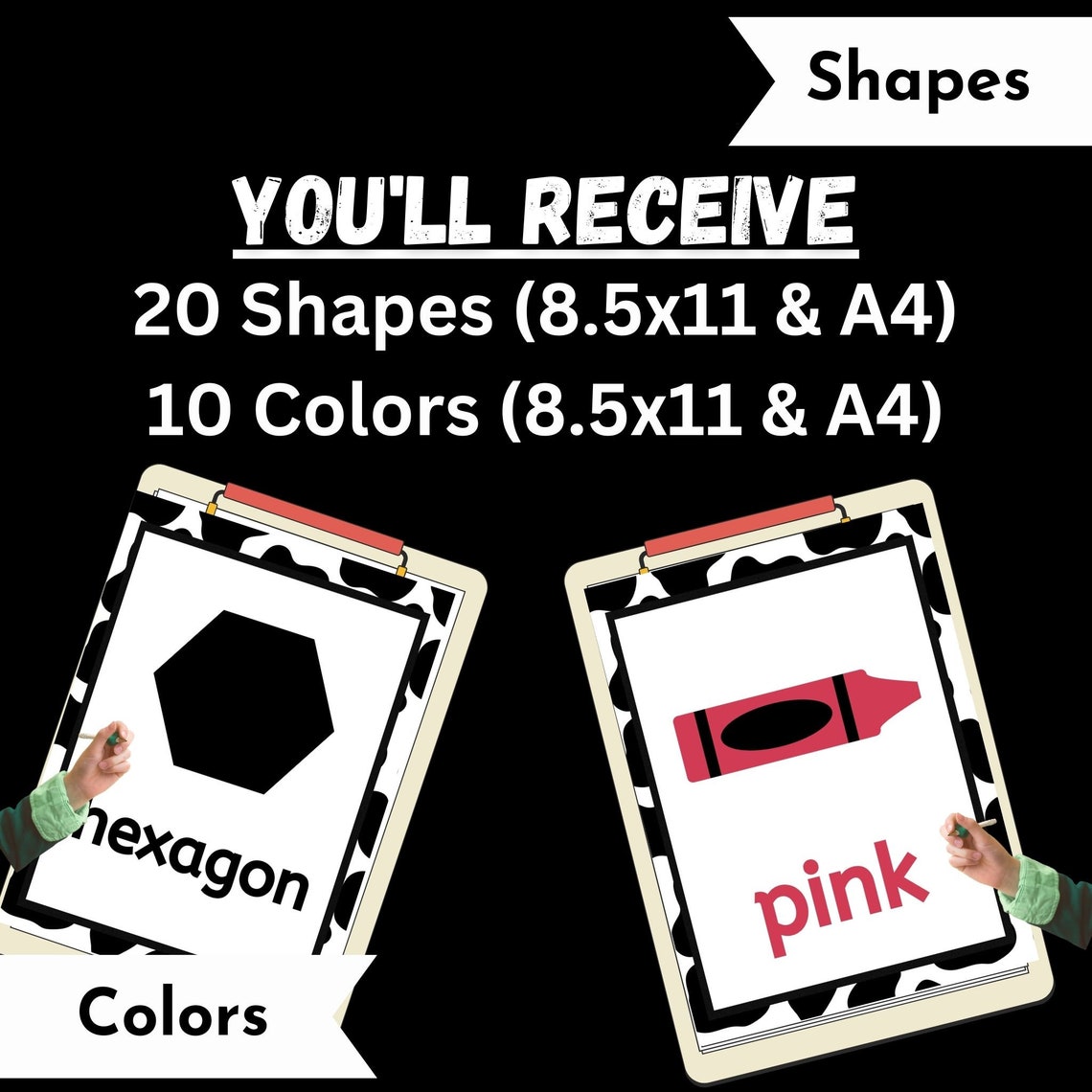 Cow Print Colors Shapes Bulletin Board Digital Download - Etsy