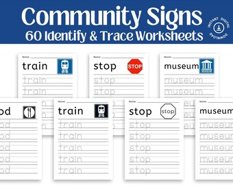 Community Sign Worksheets, Life Skills Worksheets, Kindergarten ...