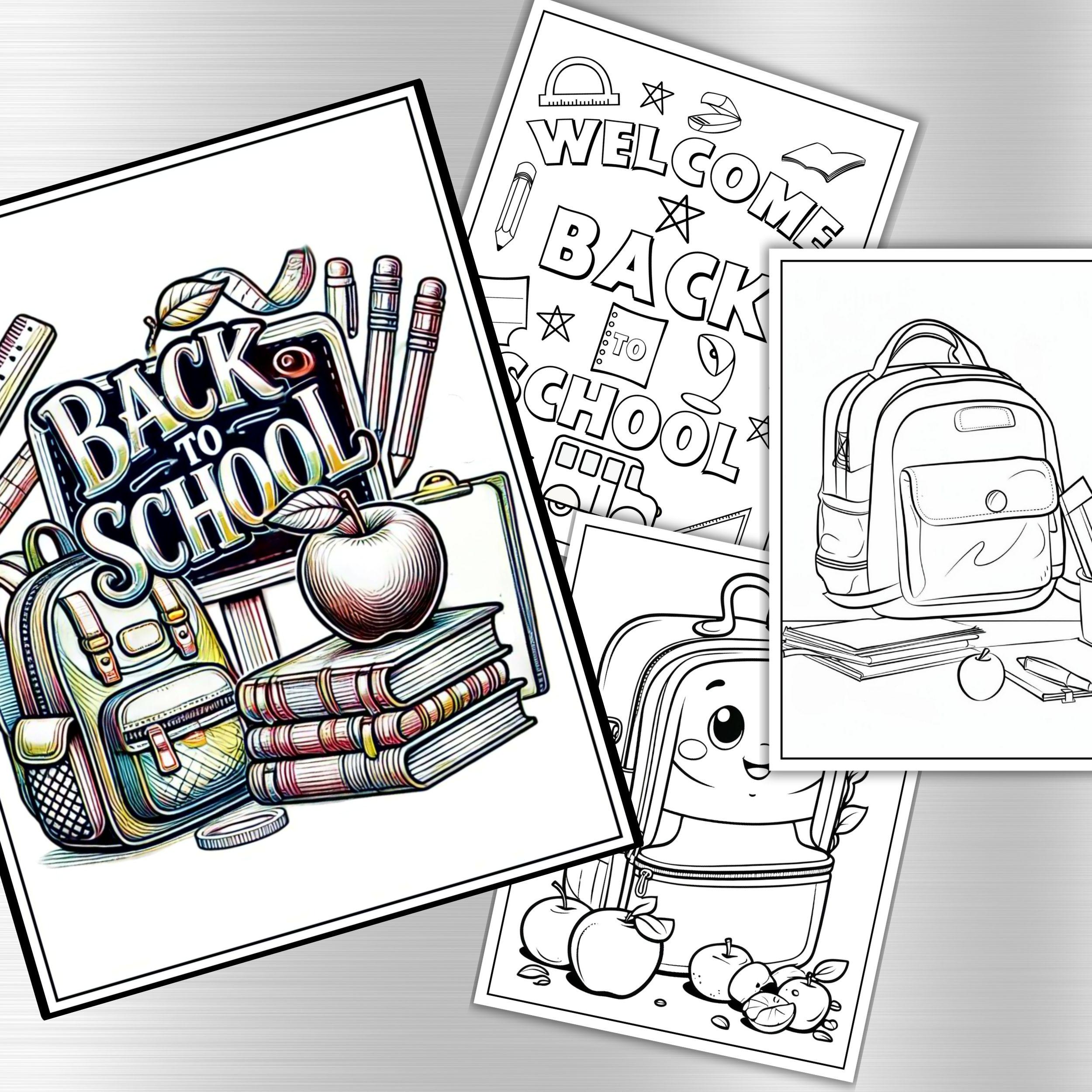 Back to School Coloring Pages, Back to School Activity, Kids Coloring ...
