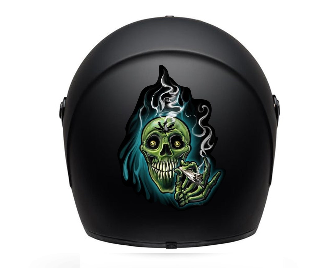 Motorcycle Helmet Decal / Sticker / Waterproof / Skull / Smoke / Peace ...