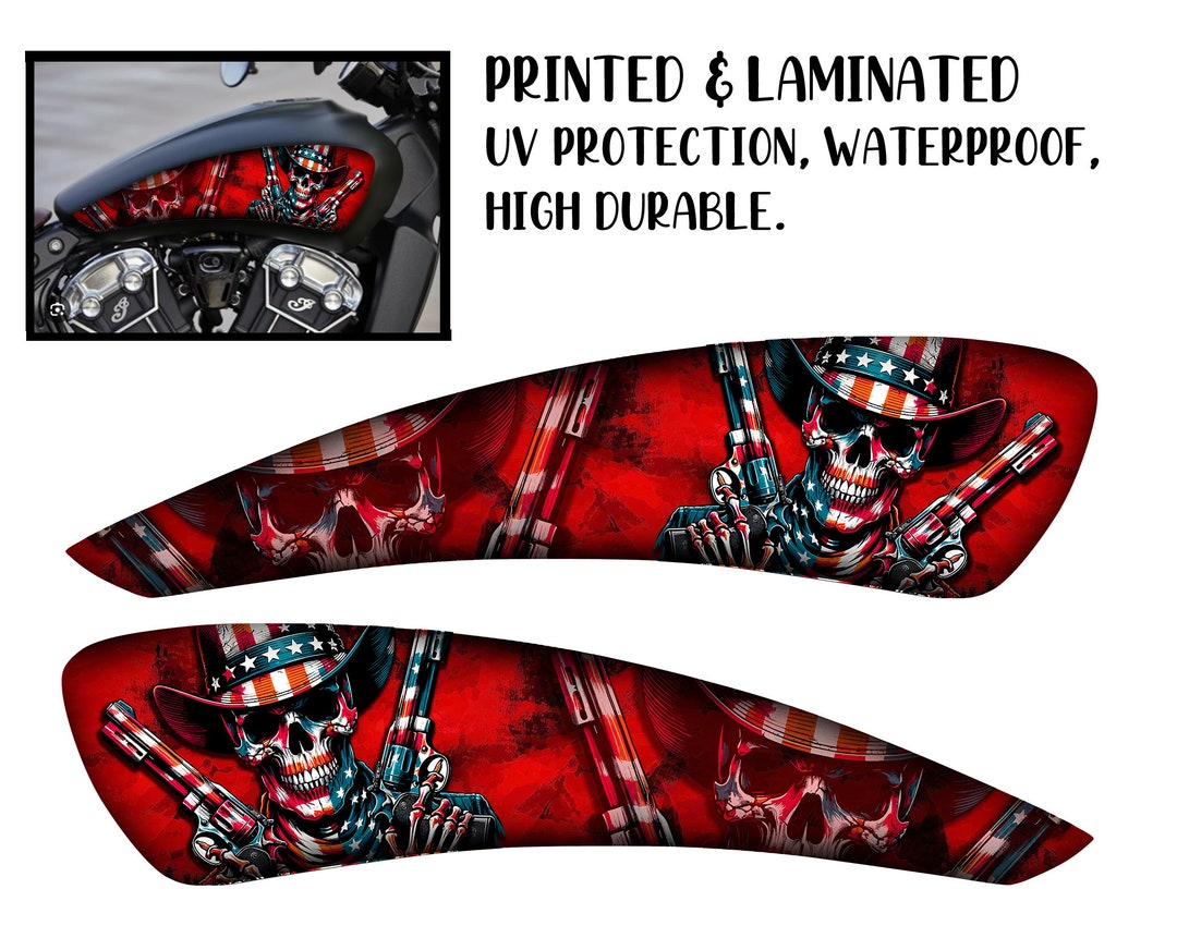 Motorcycle Tank Decal / Sticker 2pcs / for Indian / Gas Tank Stickers ...