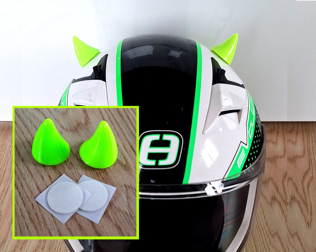 Motorcycle Helmet Devil Horns 2pcs. Neon Yellow , Helmet Accessories - Etsy