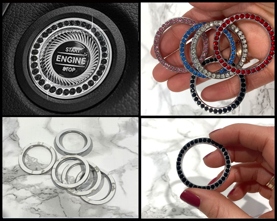Car Start Button Cover 1pcs. / Bling Ring / Black Crystal Ring / for ...
