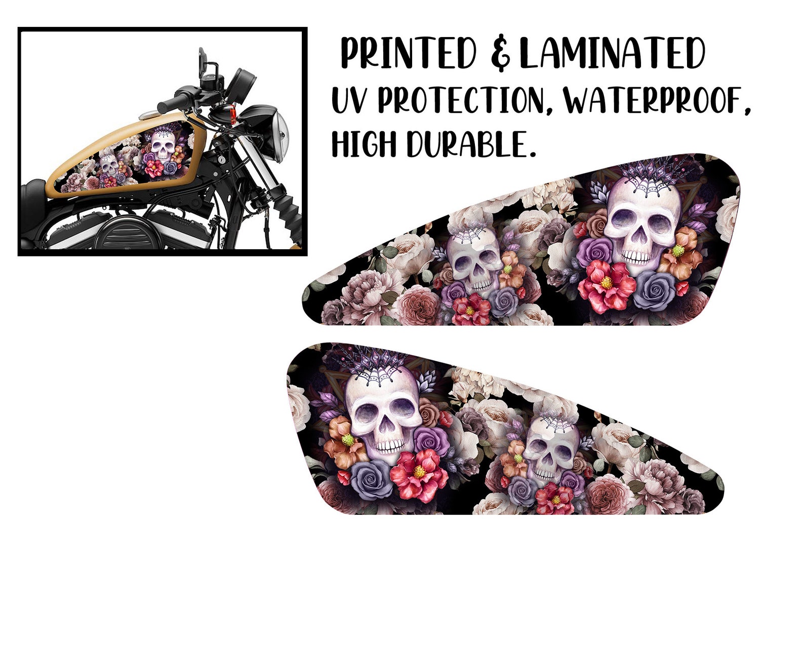 Motorcycle Tank Decal / Sticker 2pcs / for HD / Moto Gas Tank Stickers ...