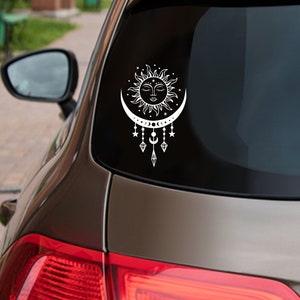 Bohemian Sun and Moon Car Decal / Camper Sticker / Van Exterior Decal ...
