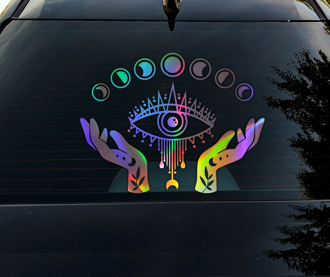 Holographic Moon Eye Car Decal / Camper Sticker / Van Exterior Decal ...