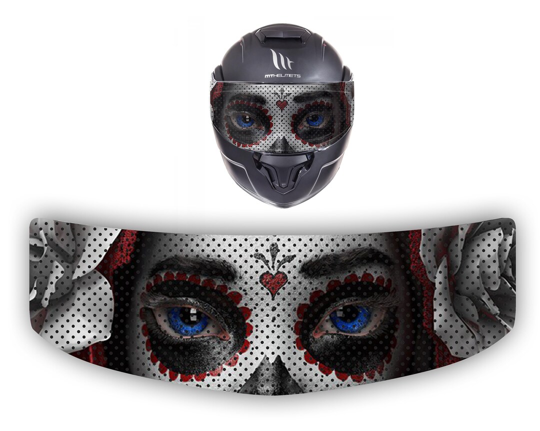 Motorcycle Helmet Sticker Perforated Visor Tint Shield , Decal , Glass ...