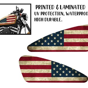 Motorcycle Tank Decal / Sticker 2pcs / for HD / Gas Tank Stickers USA ...