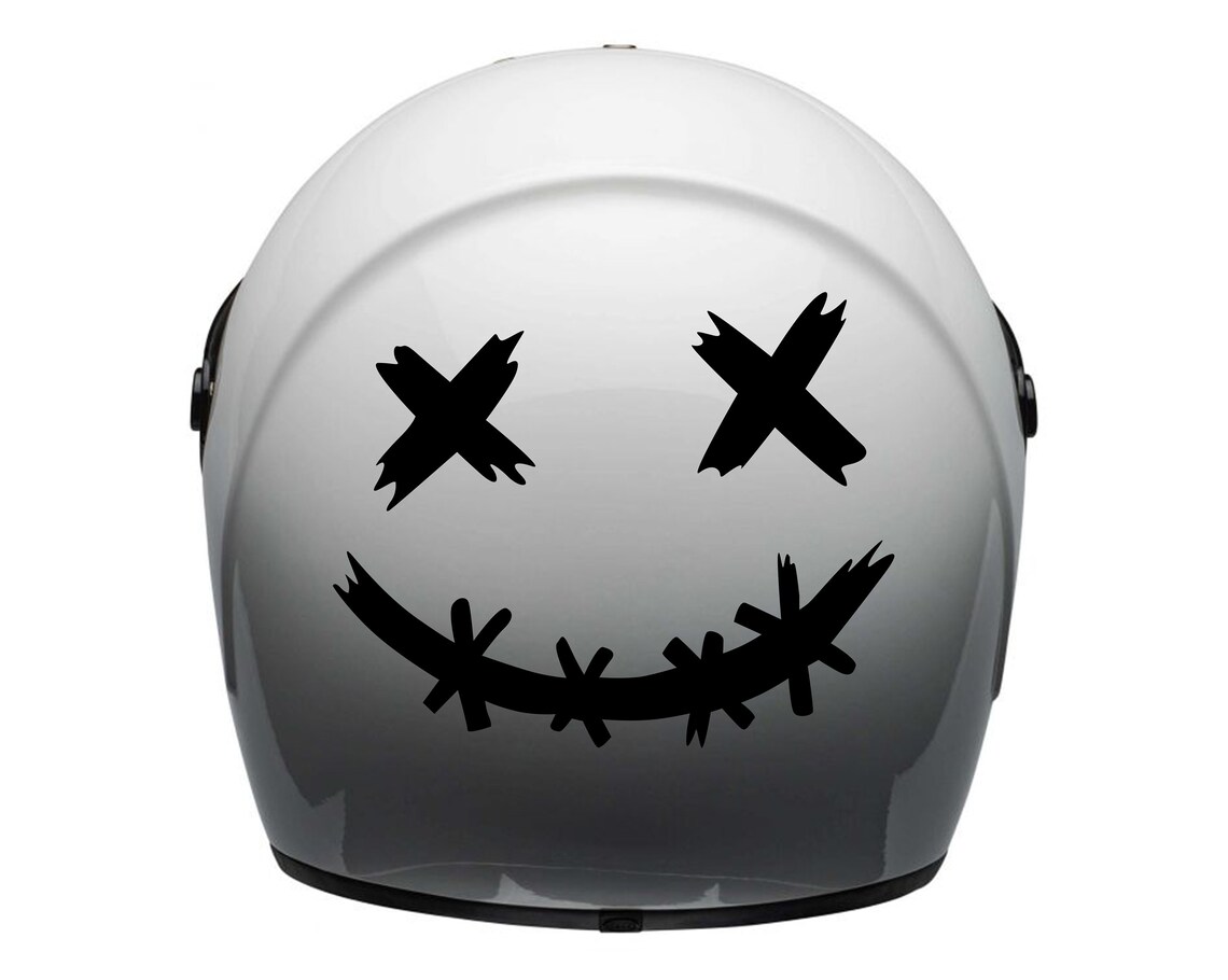 Motorcycle Helmet Sticker / Decal / Waterproof / Evel Smile - Etsy