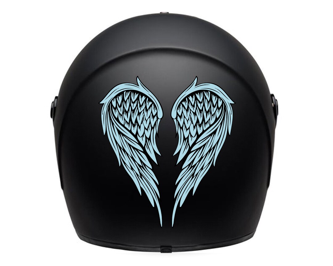 Motorcycle Helmet Sticker / Decal / Waterproof / Wings Sky Blue - Etsy