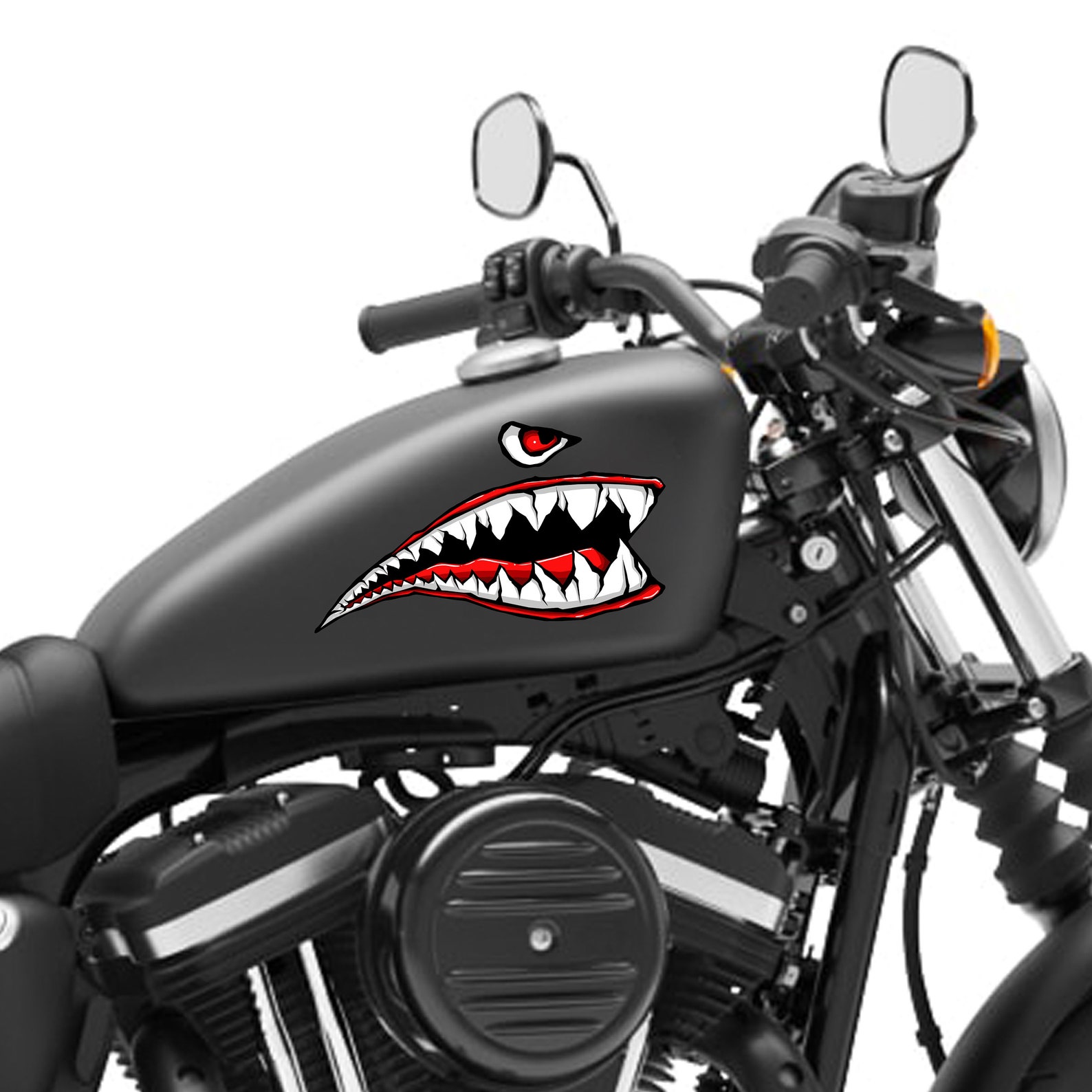 Motorcycle Decal Gas Tank Sticker / Skin Shark Teeth Vinyl - Etsy