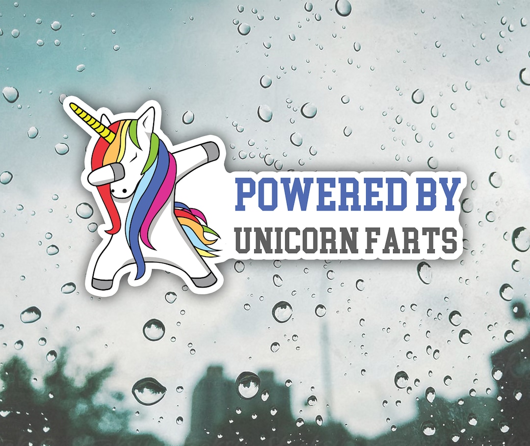 Powered by Unicorn Farts Car Decal / Camper Sticker / Van Exterior ...