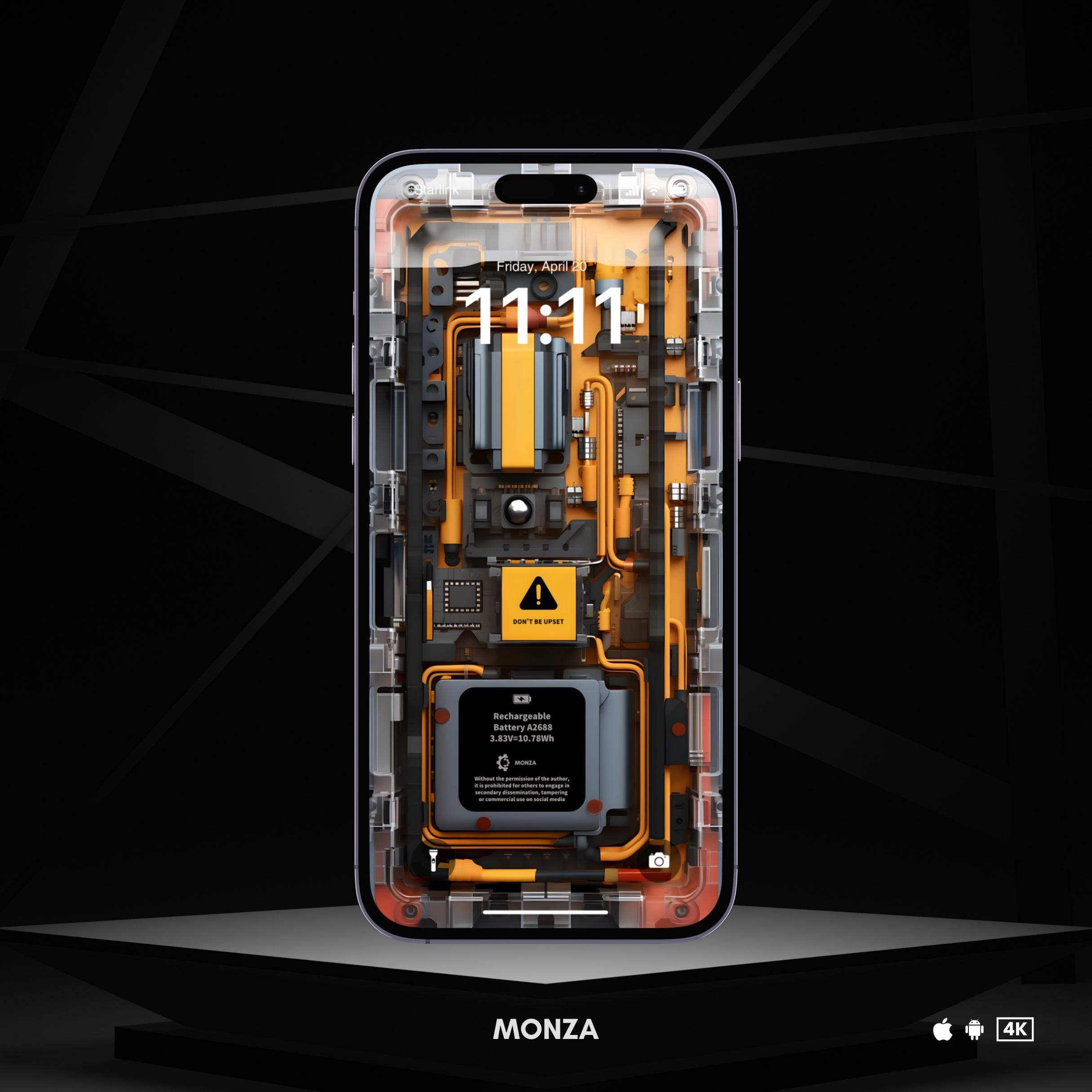Mechanical Series iPhone Wallpaper | Exposed Battery 4K (digital ...