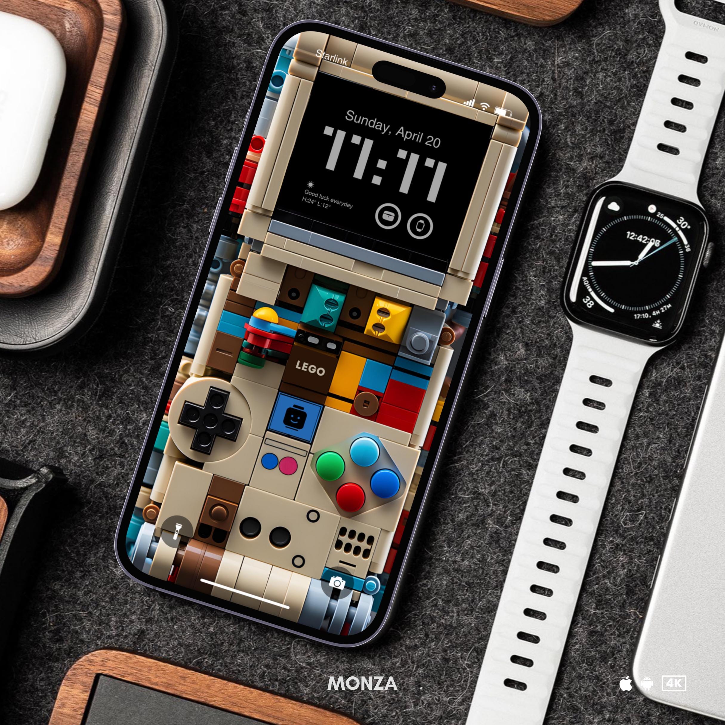 LEGO Gameboy iPhone Wallpaper | Retro 4K Lock Screen (digital Download ...