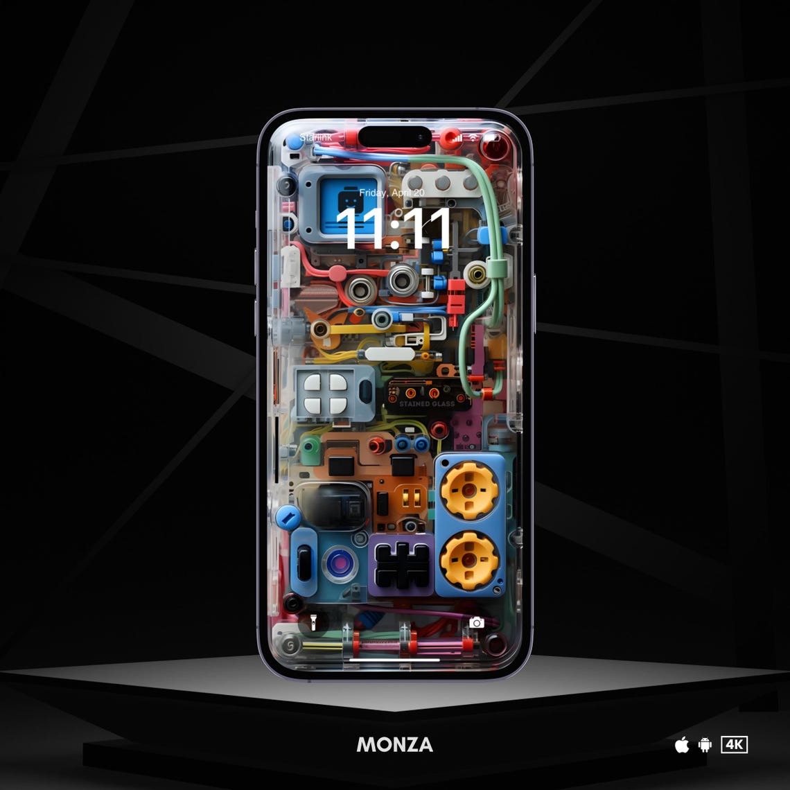 Cyberpunk Internal Structure Phone Wallpaper | High-tech Dystopian Art ...